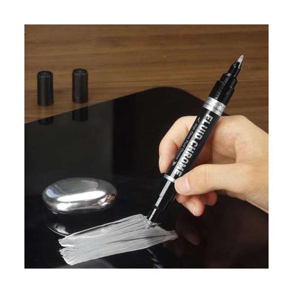 メッキ・ツインヘッドシルバー/-/-・細部から広範囲まで対応するツインヘッド0.7mmの細字ペン先と3.0mmの太字ペン先を両端に備えたツインタイプ。模型の細かいパーツへの塗装から、広い面の塗りつぶしまでこれ一本でスムーズに仕上げられます。...