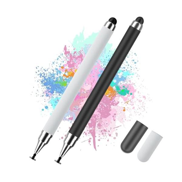 黒と白/-/-・パッケージ内容先ゴム、先ディスクのスタイラス、白黒各1本。・非常に使いやすいこの超極細スマートフォンペンシルは2種類の替え芯が付属しており、ネットサーフィン、メモ、お絵かき、細かい漢字の練習などを快適に行うことができます。パ...
