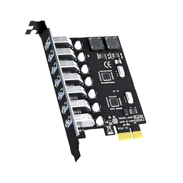 7xUSB-A-/-/U3057-CA・Style:7xUSB-A・この7ポートUSB 3.0拡張カードは、PCI-Express x1スロットを介してデスクトップ、サーバ、NASに7つのType-Aポートを追加します。NEC720201+...