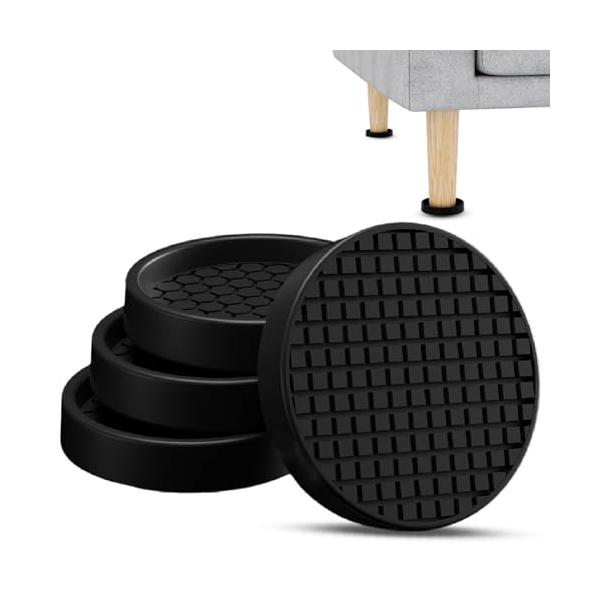 ブラック-4個入り/S-丸型/-・Size:S-丸型Color:ブラック-4個入り・特別設計で強力な滑り止め ソファー滑り止めシートは、ソファー用に特別に設計されています。丸いデザインで、ソファーやベッドの脚にぴったりフィットし、安定した固...