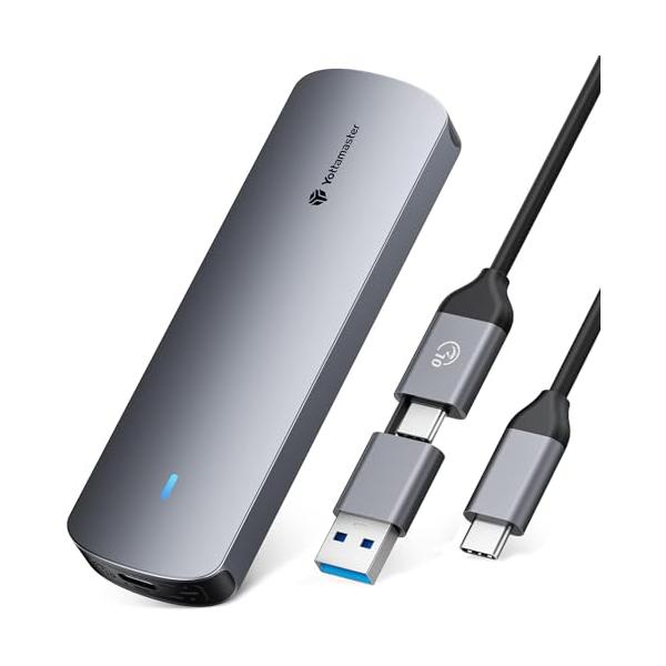 シルバー/-/SATA/NVME両対応・Model:SATA/NVME両対応・SATA NVME両対応 &amp; 10Gbps高速転送Yottamaster M 2 SSD 外付けケースは、高レベルの10Gbps転送速度マスターコントロー...