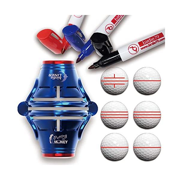 360度回転式ボールマーカーブルーブラック/-/Birdie Blue-1・パッケージ個数:1・360°＋180°ラインツールで究極の精度を実現 - ボールを回転させずに180度のラインを簡単に描画。さらに回転させて360度ラインを完成させ...