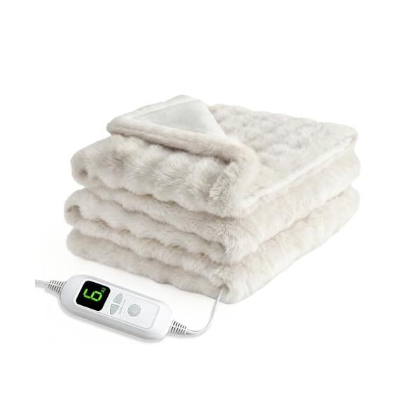 表面ラビットファ調＋裏面フランネルホワイト/120×60cm(膝掛け・肩掛け)/-・Color:ホワイトSize:120×60cm(膝掛け・肩掛け)・高級ラビットファー調×フランネル素材表面はふわふわのラビットファー調、裏面はなめらかなフラ...