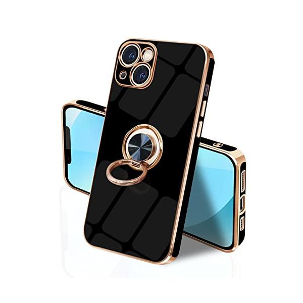 ブラック/iPhone 13/iPhone 13・Size:iPhone 13Color:ブラック・対応機種&amp;高品質のTPU素材iPhone 13（6.1インチ）用 リング付き ケース。ご希望の商品、カラー、対応機種を十分ご確認の上...