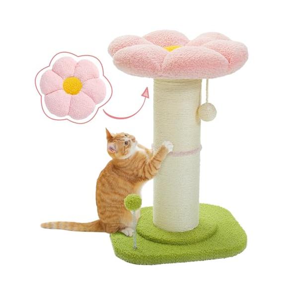 モダンピンク/高さ60cm/AMT0263-2・Size:高さ60cmColor:ピンク・商品仕様幅39×奥行34×高さ60cm、重量4.25kg。・極太支柱+2層土台天然サイザル麻紐爪研ぎポールで、長持ちです！（単独購入）直径は約14cm...