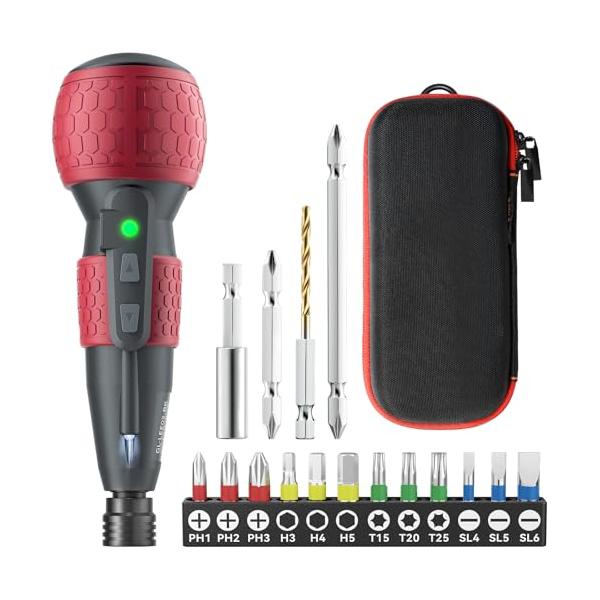 レッド-収納ケース付き/-/-・Color:レッド-収納ケース付き・?バージョンアップ版！16点ビットセット・収納ケース付き新たに進化した16点ビットセット！ビット12個、延長ビット1本、両頭ビット2本、D2.5ドリルビット1本。??これら...