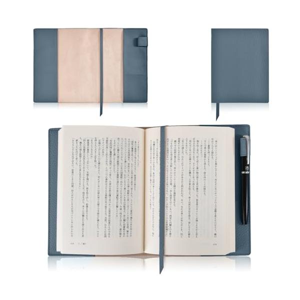 Aブルー/-/-・Color:Aブルー・??ブックカバーサイズ約33.5×22.3（展開時） 重量約90g 収納力ミニカードスロット×1、ペンホルダー×1 [素材] 高品質PUレザー 本革と同等の上質なPUレザーは、本革に似た外観と質感を持...
