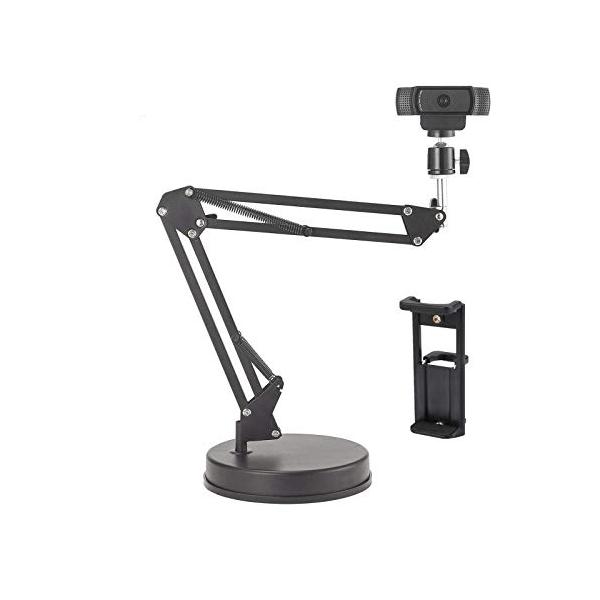 ブラック/-/-・パッケージ個数:1・1/4インチボールヘッド1/4インチねじ込み式、カメラ 三脚 360度回転なターンテーブル付きすべての1/4 スクリューウェブカメラとリングライトに適合Logitech Webcam / GoPro /...