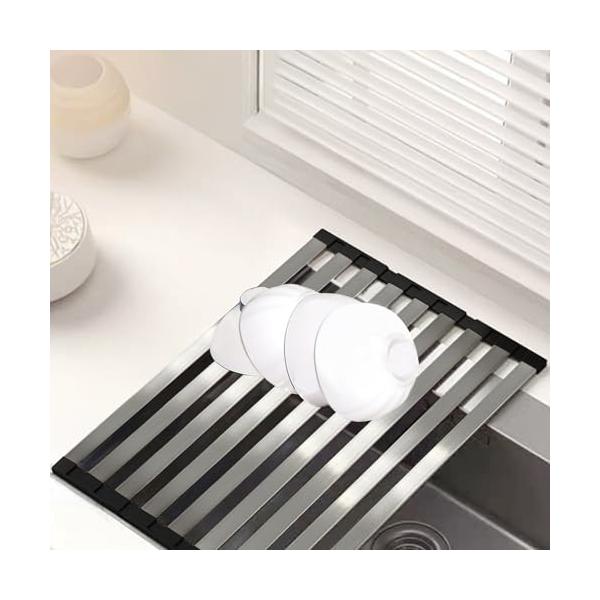 シルバー 三つ折りシルバー/50cm(シンク46cm以下)/-・Style:シルバー 三つ折りSize:50cm(シンク46cm以下)・頑丈荷重15 KG。買ったお客さんはみんなとても丈夫だと言っていました。・便利折りたたみ式なので使わない...