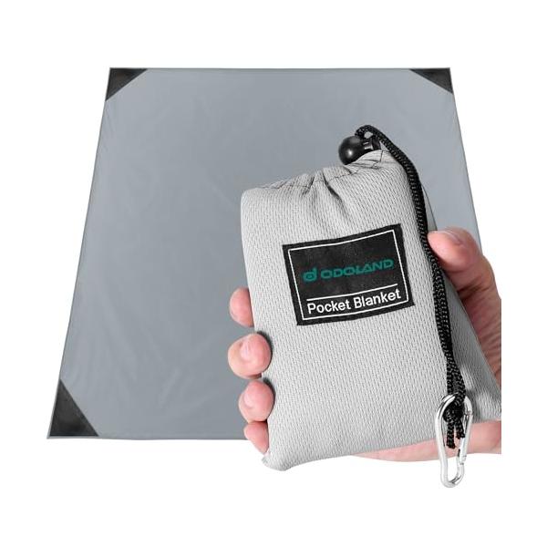 折りたたみグレー/160ｘ180cm（2-4人用）/-・Color:グレーSize:160ｘ180cm（2-4人用）・ポケットサイズ: ブランケットの隅にある一体型収納袋が含まれています。収納サイズ 10.5ｘ14.5cm、片手でつかむこと...