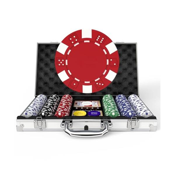 モダンマルチカラー/300枚/XY-6301・Size:300枚・パッケージ個数:1・完全装備のポーカーセット- 当店の300ピースのカジノポーカーチップセットには以下が含まれています：赤チップ50個、緑チップ50個、黒チップ50個、青チッ...