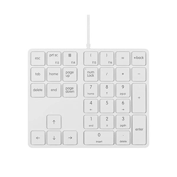 ?代ホワイト/-/-・Color:ホワイト・パッケージ個数:1・1.34キーの拡張レイアウト：大規模なデータ入力ワーカーのニーズに対応するため、標準の17テンキーに基づいて17つのキーが追加されます。・2.有線多機能数字キーパッド：ラップト...