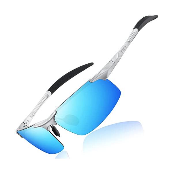 ヴィンテージシルバーフレームブルーレンズ/特大/8177・Color:シルバーフレームブルーレンズ・??TAC 偏光 レンズ：UV400保護コーティングは、有害なUVA&amp;UVB光線を100%塞ぎます。視覚的に、真実の色を復元し、また...