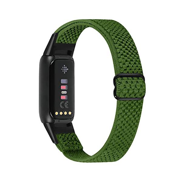 スポーツアーミーグリーン/-/FL003・Color:アーミーグリーン・対応機種:Fitbit Luxe /Fitbit Luxe Special Edition SE .・弾性付きデザイン---最新のゴムひもと調節なバックル設計を採用して...