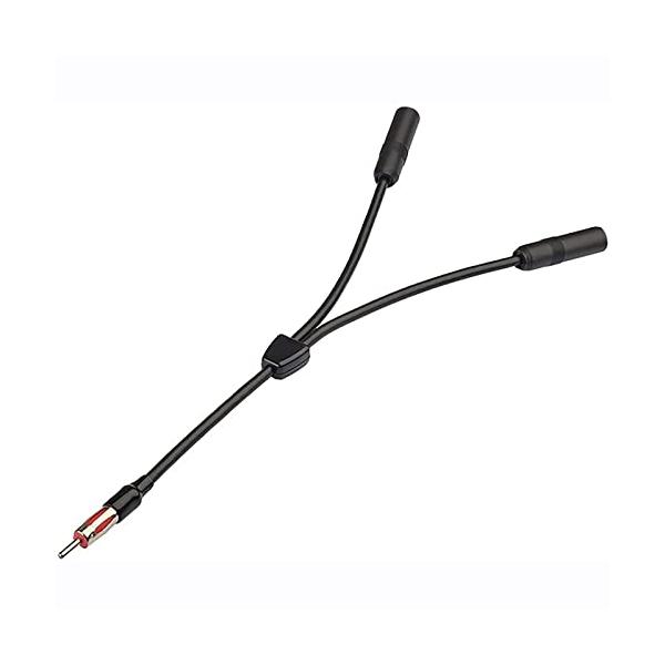 黒/-/JPB0071・パッケージ個数:1・汎用 車ステレオ FM AM ラジオ アンテナ コネクタ アダプター コンバイナー ケーブル 車 トラック SUV 車 可聴周波ラジオ ステレオ ヘッド単位 受信機 アンテナ ため 二重ソケット ...