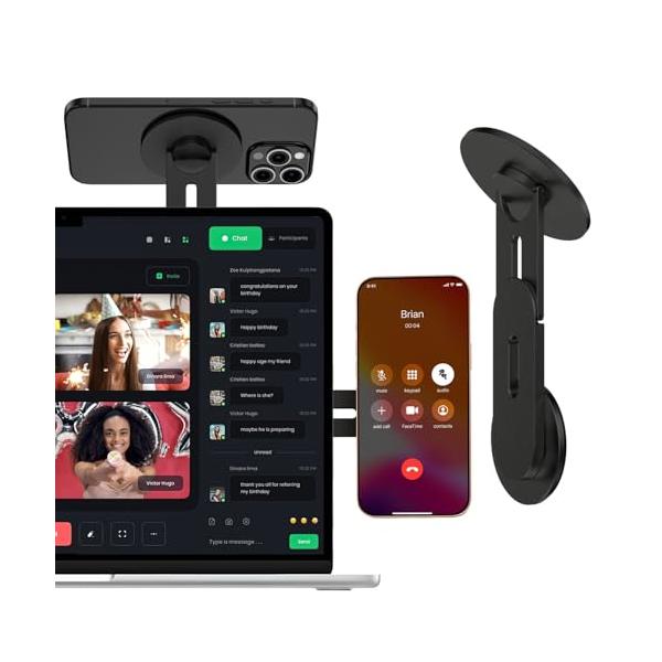 ブラック/-/-・Color:ブラック・高い互換性スマホ パソコン 固定は、iPhone 16/15/14/13/12シリーズおよびその他のメタルリング付き携帯電話（MagSafe対応/非対応）向けに設計されています。さらに、ノートパソコン...