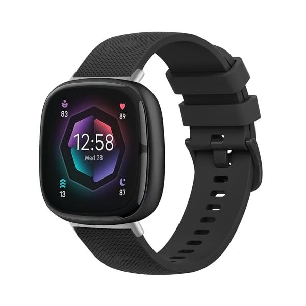 ブラック/-/-・Color:ブラック・対応機種：レザーバンドコンパチブル Fitbit Versa 3、Fitbit Versa 4、Fitbit Sense 2、Fitbit Sense。（注：Fitbit スマートウオッチは含まれてい...