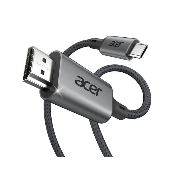 -/1M/OCB245・Size:1M・パッケージ個数:1・4K@60Hz 高解像度 - Acer USB C to HDMIケーブルは、UHD 4K@60Hzの高解像度に対応し、USB-C対応デバイスから大画面へ映像を出力する際に、鮮明で...