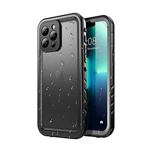 ストラップブラック/iPhone 13 Pro Max 防水ケース/Waterproof case for iPhone 13 Pro Max・Size:iPhone 13 Pro Max 防水ケースColor:ブラック・IP68規格＆防水...