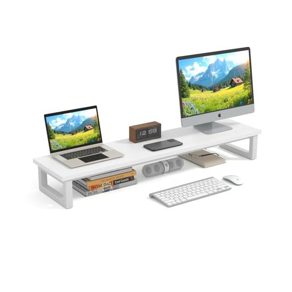 ホワイト/-/-・Color:ホワイト・デスク広々！デュアルモニターもOK幅100cm×奥行26cmの広々天板で、ノートパソコンとモニターの併用やデュアルモニター環境も余裕。資料を広げての作業もスムーズに行え、仕事や勉強の効率が大幅にアップ...