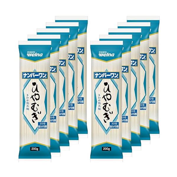 ひやむぎ-/200グラム (x 10)/-・パッケージ個数:10・原材料:小麦粉(国内製造)、食塩・商品サイズ(高さx奥行x幅):30cm×21cm×8cm・内容量:200g×10個・長年培ってきた独自の技術で挽いた小麦粉を使用し、多加水熟...