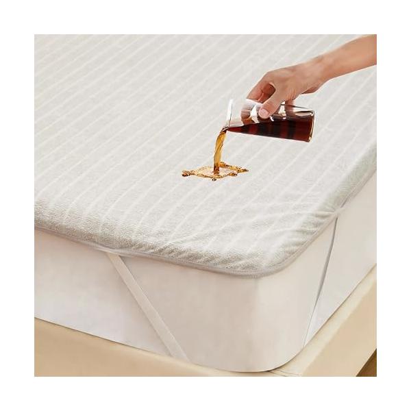 グレー(スタイル2)/シングル(100X205CM)‐1枚組/TWHUI-01・Color:グレー(スタイル2)Size:シングル(100X205CM)‐1枚組・パッケージ個数:1・天然由来抗菌＆綿100%素材防水シーツの表面は高品質の綿パ...