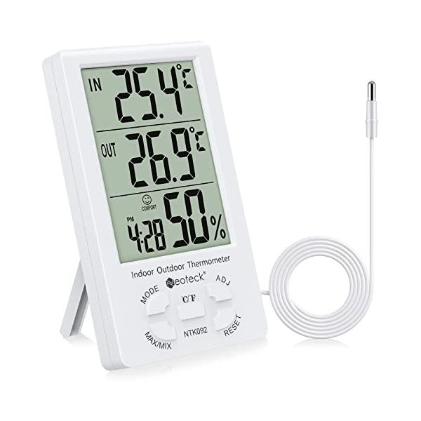 モダンオフホワイト/4.9ft/NTK026・Color:オフホワイト・パッケージ個数:1・温度測定範囲：0~50℃、温度測定精度：±1℃；湿度測定範囲: 10% to 99%、湿度測定精度:±5%。・センサーコード(1.5m)付き，室外温...