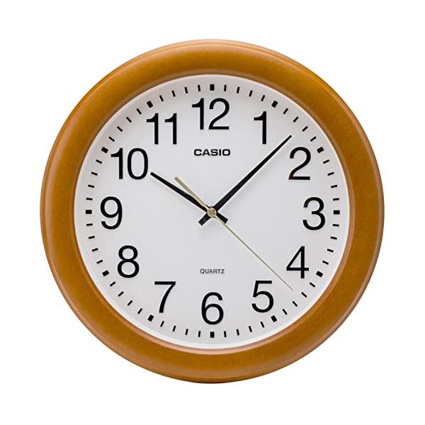 カジュアル02.ホワイト/29.5cm/IQ-136-7JF・Color:02.ホワイト・パッケージ個数:1・枠に木材を使った温かみのある印象を与える掛け時計。立体的なインデックスで時間も見やすい・コチコチと音がならない、夜間も静かな連続秒...