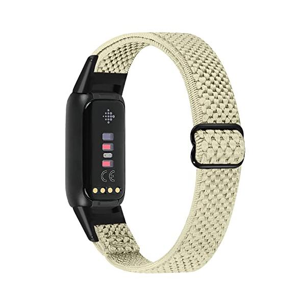 オフホワイト/-/FL003・Color:オフホワイト・対応機種:Fitbit Luxe /Fitbit Luxe Special Edition SE .・弾性付きデザイン---最新のゴムひもと調節なバックル設計を採用して、腕のサイズを最...