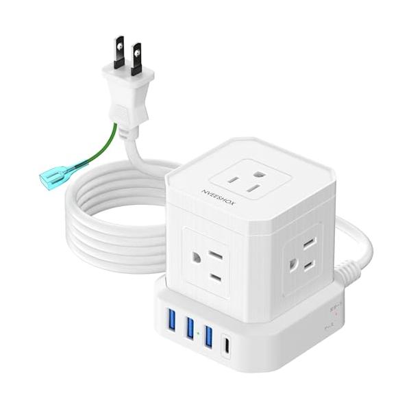 ホワイト/3m/-・Size:3mColor:ホワイト・パッケージ個数:1・Type-C付き電源タップ 5個のACプラグと3つのUSB-Aポート、さらに1つの最新のUSB-Cポートを搭載しています。これにより、急速充電もとなります。USB-...