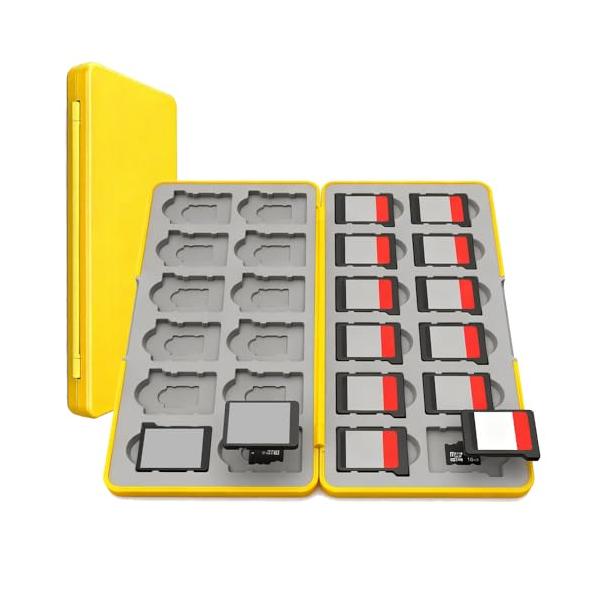 黄/-/-・Color:黄・24枚大容量収納、ゲームカードとメモリーカードを一括管理Switchユーザー向けに設計された24枚収納タイプ。ゲームカードとメモリーカードを同時に収納でき、複数のカードが散らかる・探しにくいといった悩みを解消しま...
