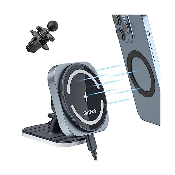 A-グレー/-/-・Color:A-グレー・パッケージ個数:1・Mag-safe対応 車載ワイヤレス充電器 iPhone 12/13/14/15/16/17シリーズ全機種に対応！正規MagSafeケースを使用すれば、落下や充電不良の心配なし...