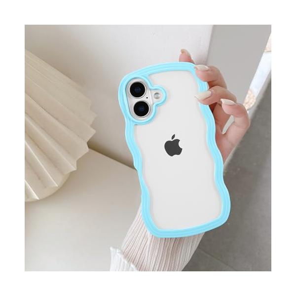 ブルー/iPhone 16/iPhone 16・Size:iPhone 16Color:ブルー・対応機種iPhone 16(6.1インチ)専用。写真は見本ですが、購入前にお使いの機種を確認してくださいね。・透明感 ? フィット感背面は透明度...