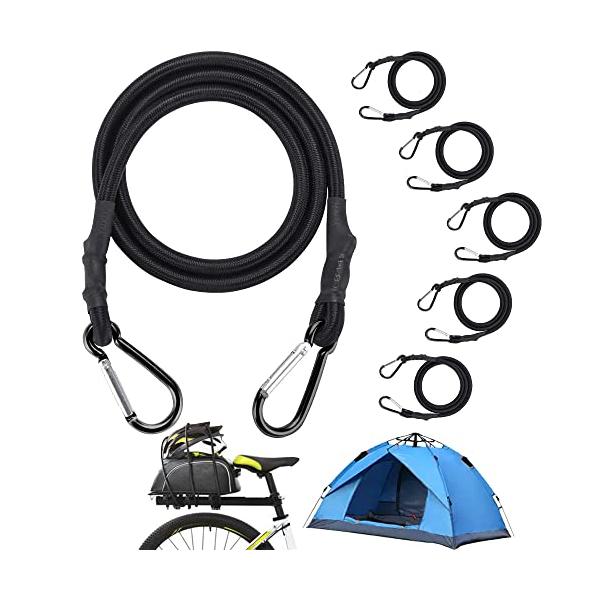 ?筋?アルミニウム合金?ブラック?60cm黒/60cm/m56・DisplayLength:60.0 センチメートルStyle:?筋?アルミニウム合金?ブラック?60cm・製品仕様セット内容：ゴムバンド フック付き カラビナ*6。ロープ材質...