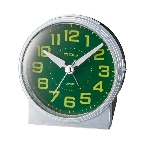 T-731シルバー/10.2×10.2×7cm/T-731 SM-Z・Color:シルバー・パッケージ個数:1・機能:電子音アラーム、スヌーズ機能、ライト、自動点灯機能(アラームがONの場合)、連続秒針、集光文字盤・推奨電池:単3マンガン乾...