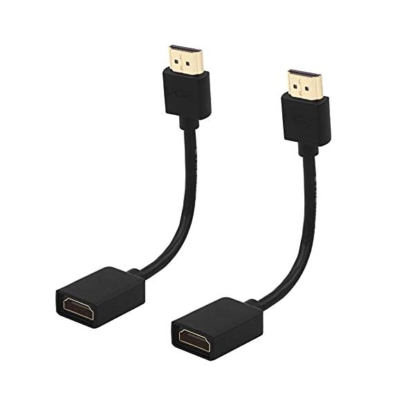 -/14cm-2本/-・Size:14cm-2本・機能：HDMI オスメス延長アダプタです。Fire TV Stick等標準HDMI端子付きデバイスを延長用に特別に設計される製品。14cmスリム形は壁掛けTV裏側等狭い場所に付くHDMIポー...