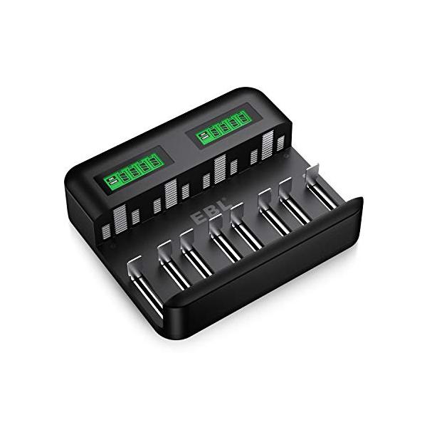 ブラック/LCD電池充電器/C9008・Size:LCD電池充電器・急速充電器：最新の技術を採用され、急速モードで大変な時間を節約できます。入力：DC 5V / 2A（Max）出力：DC 1.2V 1800mA（単1/単2 1800mA 単...