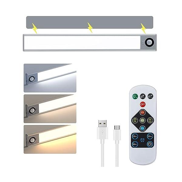 スリム銀白色/30x4x1CM/-・??リモコン機能ledバーライト LEDセンサーライトはリモコンで制御できます。 15分後/30分後/60分後に自動で消灯するように設定できます。 (注：使用前にリモコン先端の透明カードを引き抜いてくださ...