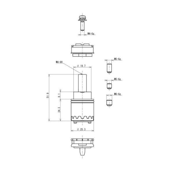 THF57A シングルバルブ部（エコシングル用）〇湯水がポタポタと完全に止まらない〇ハンドルが重い・硬い等・シングルレバー水栓の故障時の交換に適しています。※シングルレバー混合水栓の交換用カートリッジ【参考品番】※下記品番については必ず適応...