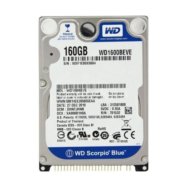 (中古品)WesternDigital WD1600BEVE/160 ScorpioBlue 2.5inch 5400rpm 160GB 8MB PATA【メーカー名】ウエスタンデジタル(Western Digital)【メーカー型番】WD...