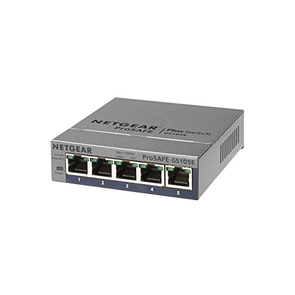 (中古品)NETGEAR 卓上型コンパクト アンマネージプラス スイッチングハブ GS105E ギガビット 5ポート VLAN QoS ファンレス 省電力 法人向け【メーカー名】ネットギア【メーカー型番】GS105E-200JPS【ブランド...
