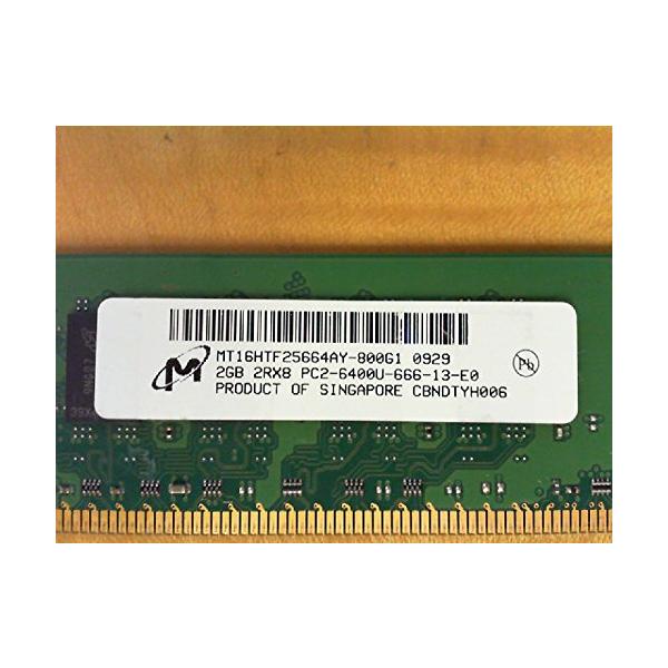 (中古品)MICRON MT16HTF25664AY-800G1 2GB デスクトップDIMM DDR2 PC6400(800) UNBUF 1.8v 2RX8 240P 256MX64 128mX8 CL【メーカー名】MICRON【メーカ...