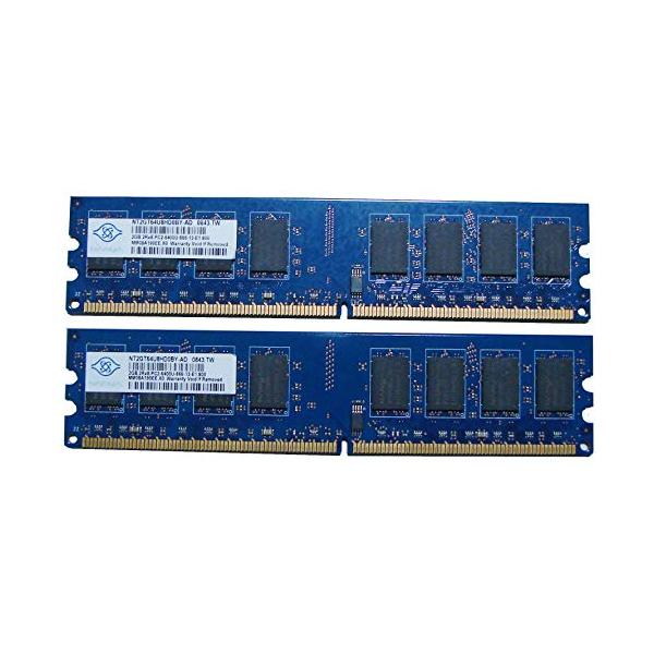 (中古品)Nanya PC2-6400U (DDR2-800) 2GB x 2枚組み 合計4GB 240pin DIMM 4G Kit デスクトップパソコン用メモリ【メーカー名】Nanya【メーカー型番】NT2GT64U8HD0BY-AD【...