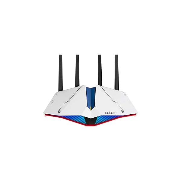 (中古品)ASUSTek WiFi 無線 ルーター WiFi6 4804+574Mbps デュアルバンドゲーミング RT-AX82U GUNDAM EDITION ガンダム エディショ PS5/Nintendo Switch/iPhone/...