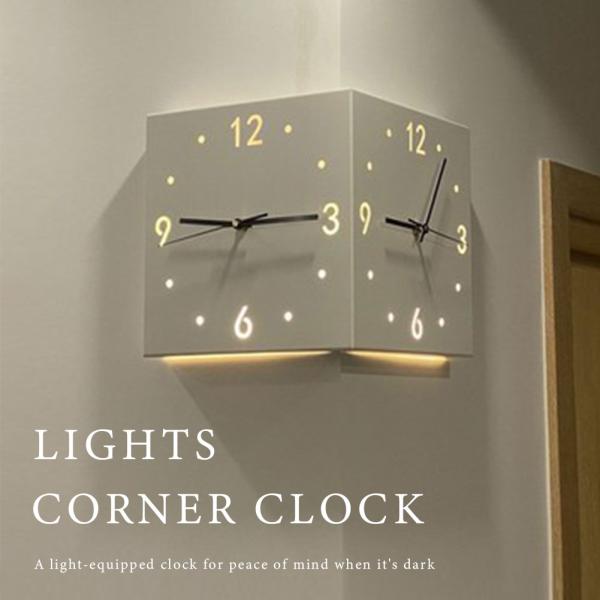 サイズ(約)26×52×3.5cm色ホワイト(白色)系商品説明コーナーに設置できる両面壁掛け時計。離れた場所でも見やすい両面デザインは時間を把握しやすく便利に活用いただけます。センサーライト付きで光るため、電気を消していても時間がすぐにわか...