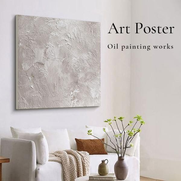 サイズ (約)50×50cm素材／材質 木製フレーム ファブリック(布類)色グレー(灰色)系商品説明 抽象的で凹凸のある芸術的な絵画を油絵で表現した作品。画家が1枚1枚枚手作りで製作していますので、世界に1つだけ、あなただけのインテリアアー...