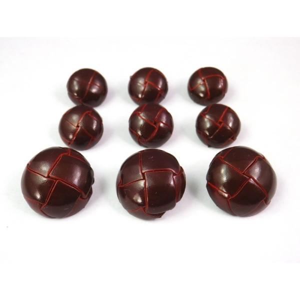 革ボタン 皮ボタン 本革ボタン,ジャケット1着分最高級の皮革ボタンです。たいへんお得なジャケット1着分（20mm3個、15mm6個のセット）不足分は単品にてお買い求めくださいオーソドックスな、バスケットボール型 革にツヤを出すことにより、非...