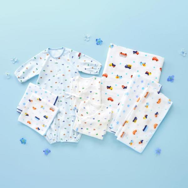 ミキハウス ホットビスケッツ mikihouse HOT BISCUITS スターターセット オールシーズン 通年用 ブルー 出産準備 8点 セット 新生児 赤ちゃん ベビー ベビー服 肌着 出産祝い プレゼント 綿100％ 日本製 ラッピ...