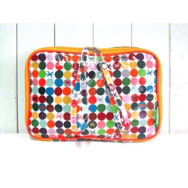 Ehako(エハコ) おむつポーチ サークルオレンジ薄型(ビニールコーティング)ナチュラルリビングはあすつくに対応しています。●翌日お届け　平日15時・日祝14時までのご注文は翌日お届け　(対象地域：甲信越 北陸 関東 東海 関西 中国 四...