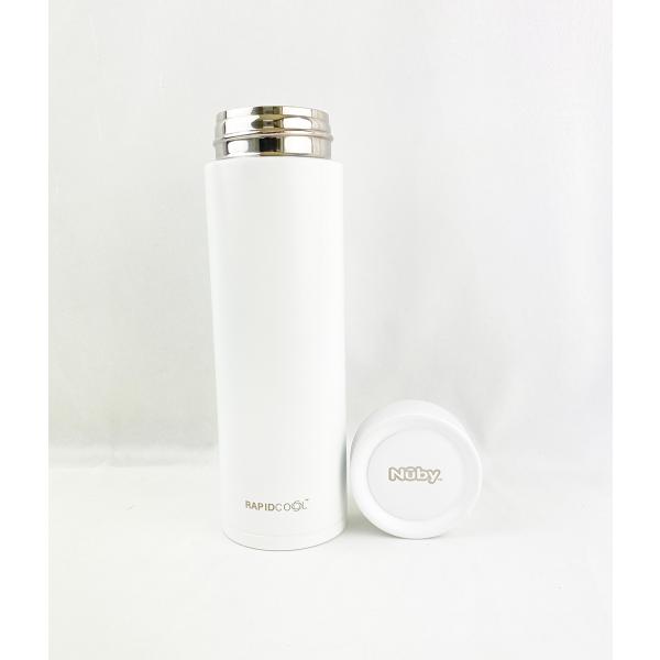 Nuby UKで爆発的ヒット！1ヶ月で4万本の実績を記録した調乳用ステンレスボトル！使い方は簡単！RapidCool に沸騰したお湯と粉ミルクを入れてシェイクするだけ。約2〜5分でミルクが授乳に適した温度に冷めます。（※お湯の量によります。...